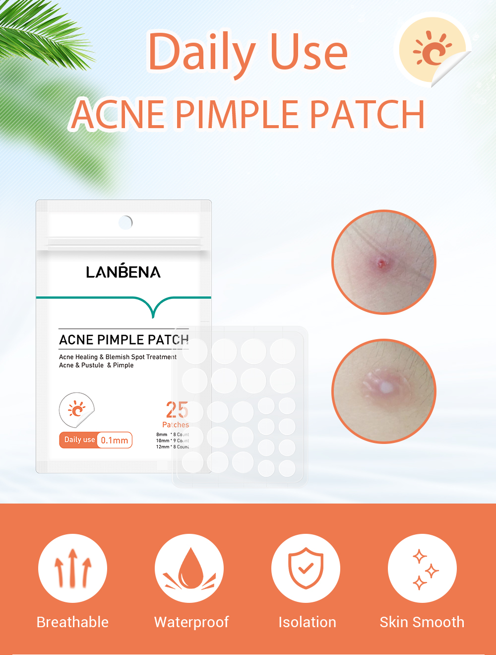 Tea Tree Stickers Daily Use Acne Stickers 0.1mm Isolate Dust Absorption ...