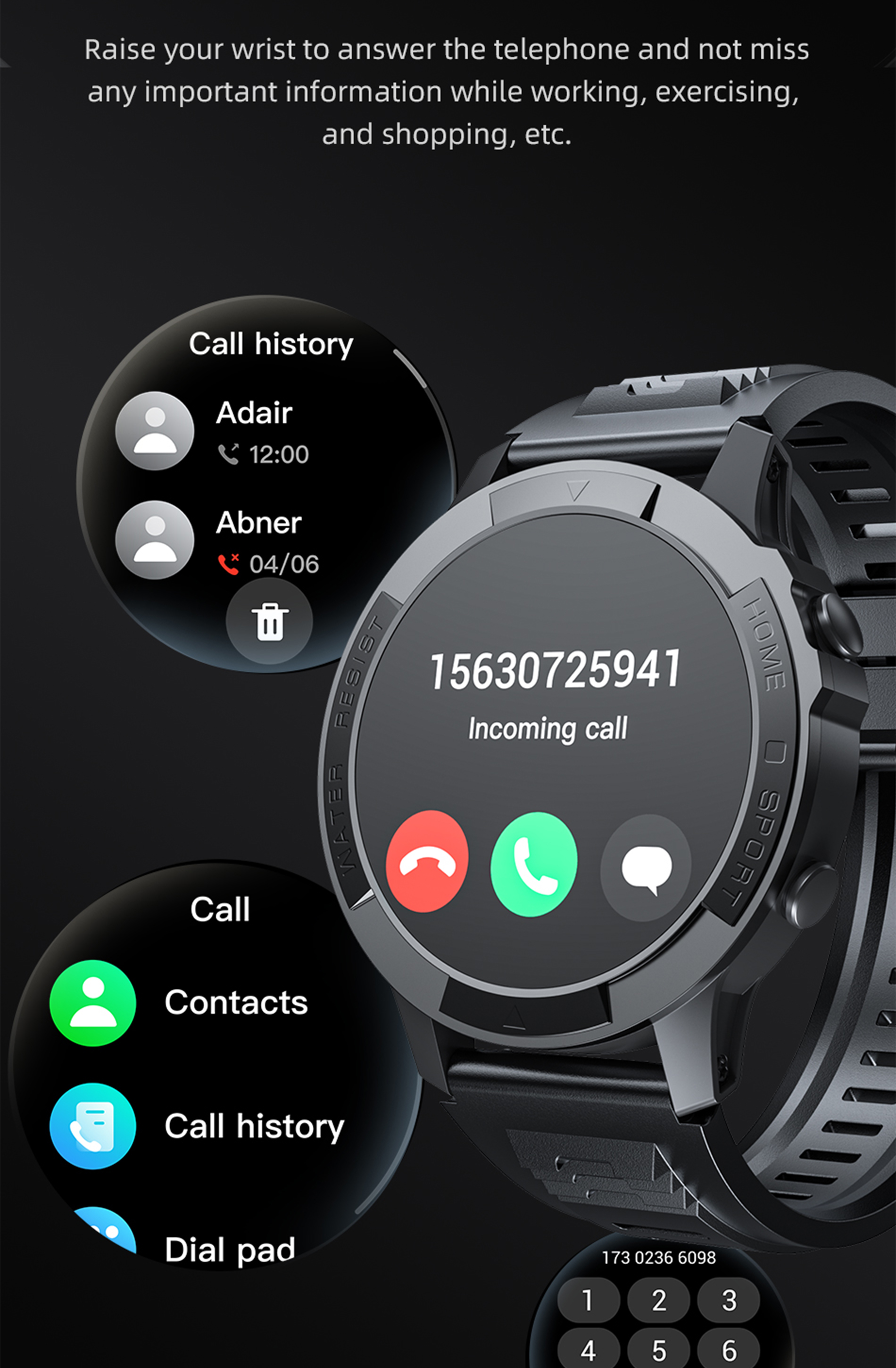 Awei WH01 Pro Smart Watch IP67 Waterproof Full Touch Screen GPS Fitness ...