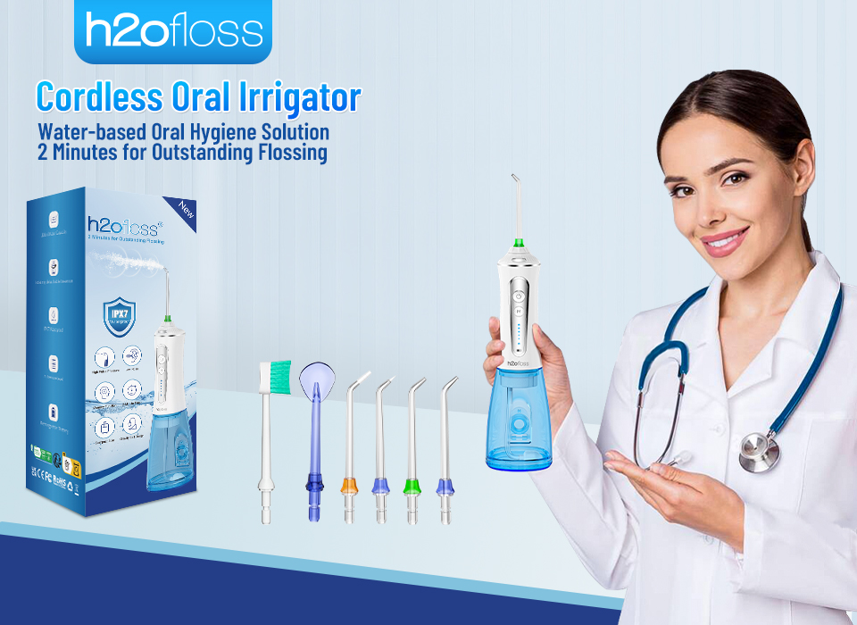 H2ofloss Water Flosser for Teeth Cordless, IPX7 Waterproof Oral ...