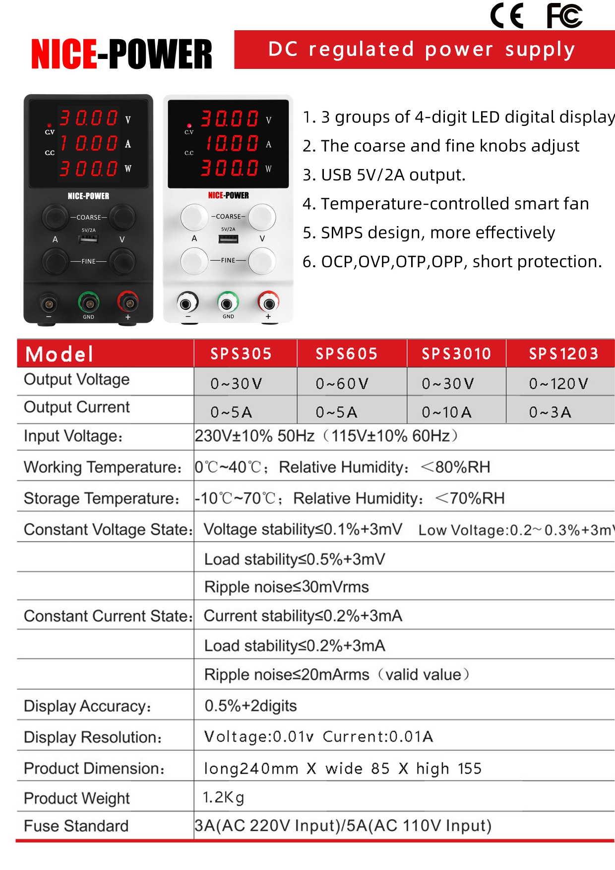 【From Malaysia】NICE POWER 30V 10A Variable DC Power supply AC to DC ...