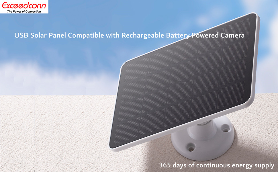 10W 5V Solar Panel for Outdoor Security Camera With DC5521/USB-C Port ...
