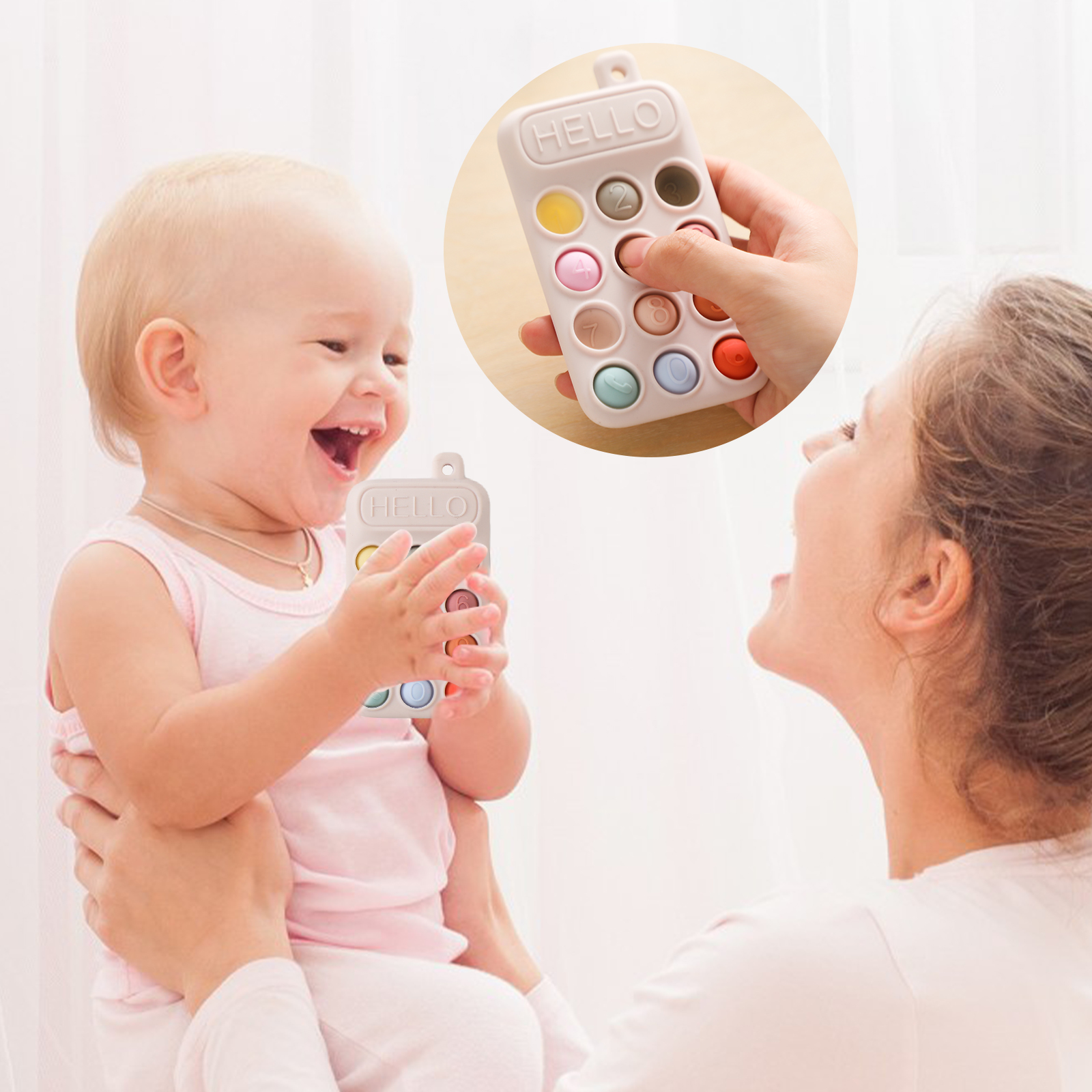 Mamimamihome Baby 100% Food-Grade Silicone Teether Toy Phone Shape ...