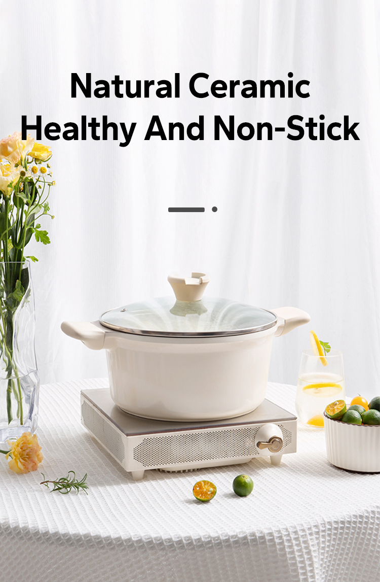 Redchef Nonstick Ceramic Rock Casserole Soup Pot Die-Cast with Lid 20 ...