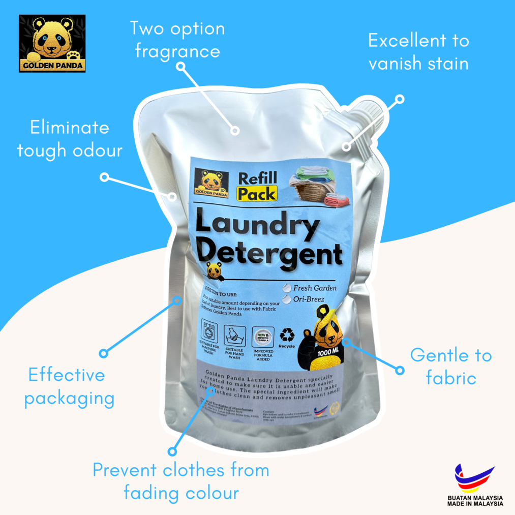 [REFILL PACK] Laundry Detergent Refill Pack Golden Panda 1000 ml ...
