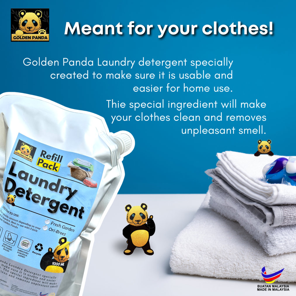 [REFILL PACK] Laundry Detergent Refill Pack Golden Panda 1000 ml ...