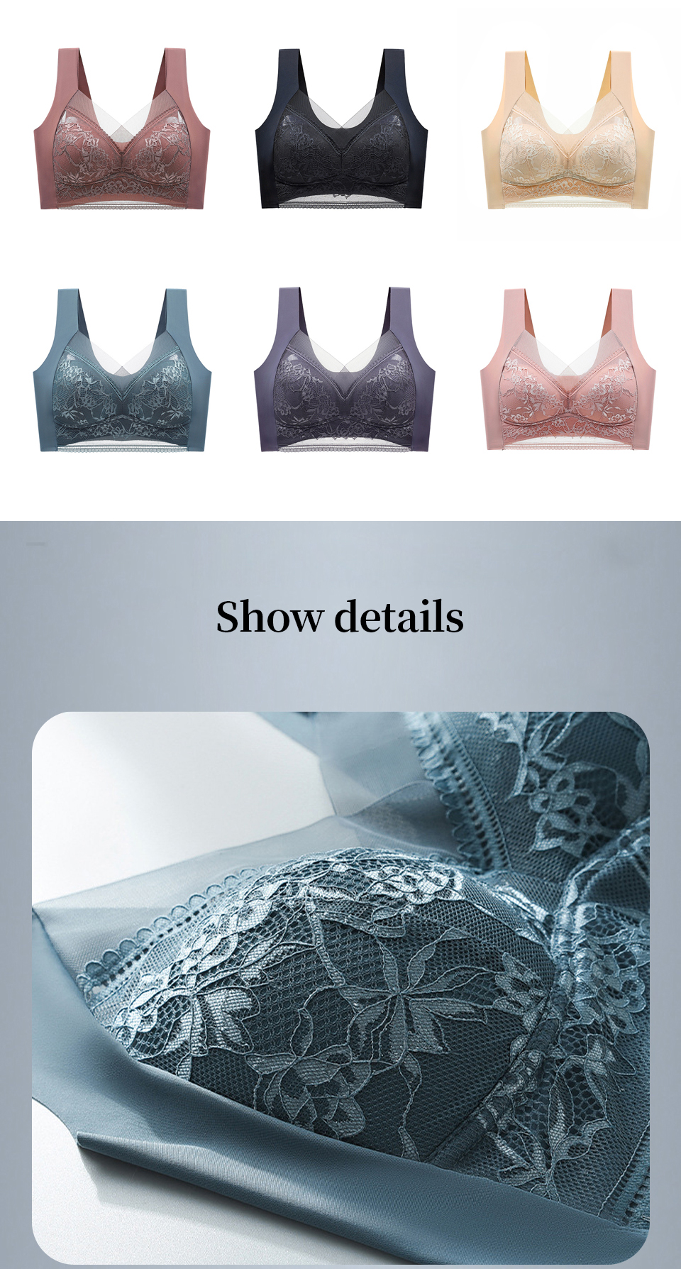 【READY STOCK】40-110KG Plus Size Lace Bras for Women Sexy Perspective ...