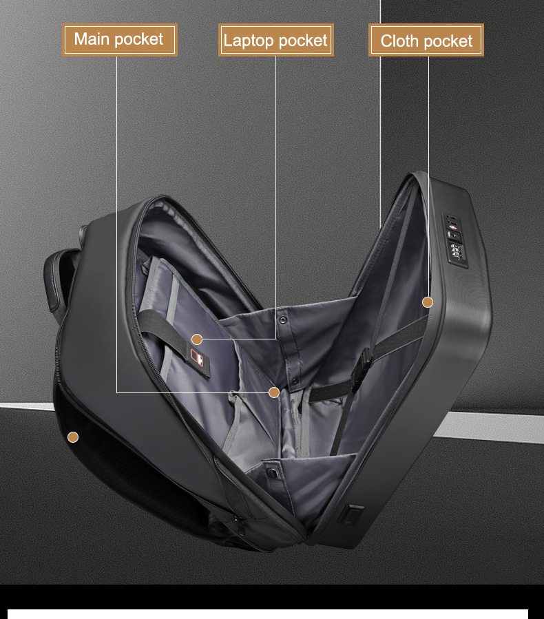 Resilver 2023 Men's Anti-theft Lock Backpack USB Charging Laptop ...