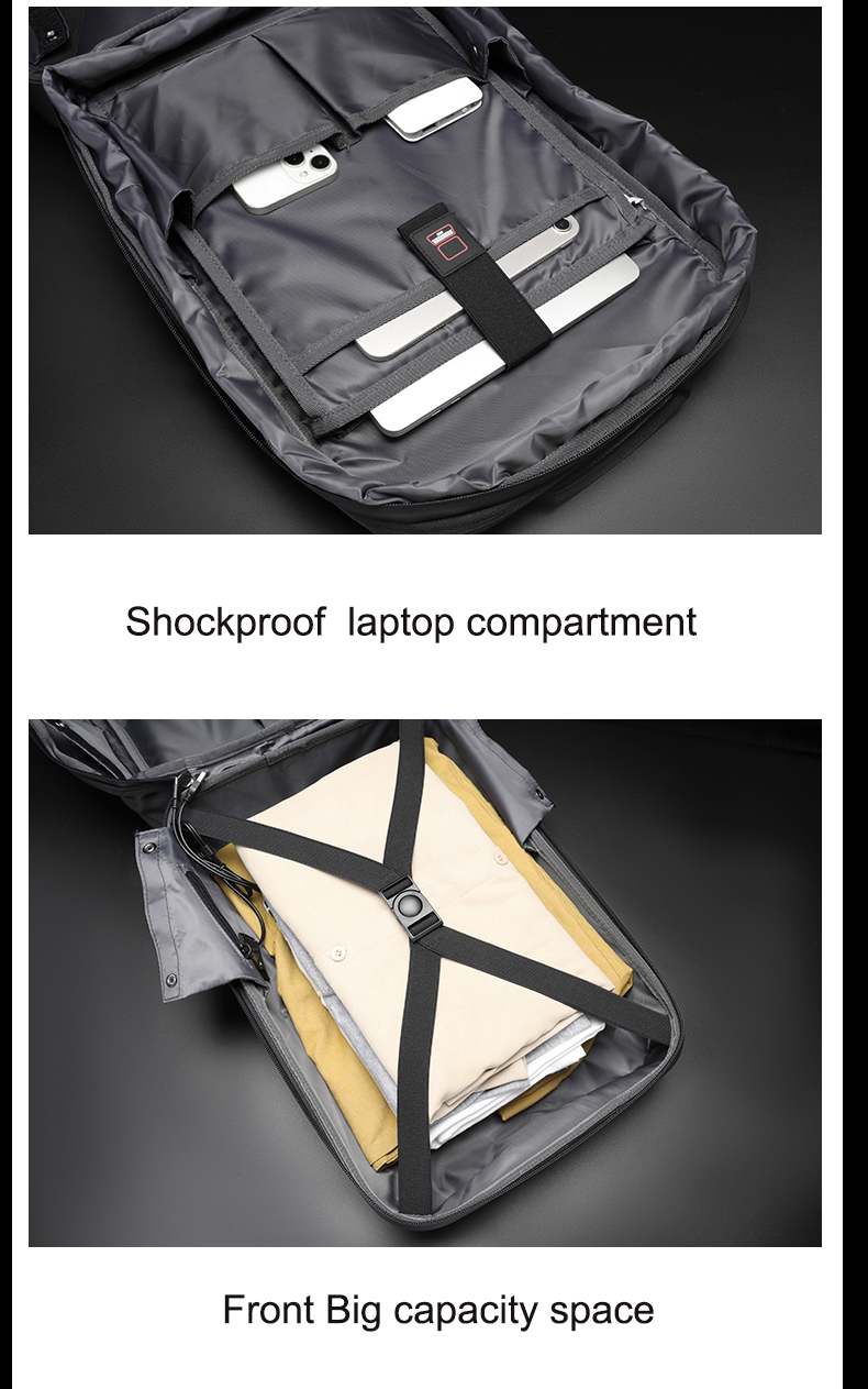 Resilver 2023 Men's Anti-theft Lock Backpack USB Charging Laptop ...