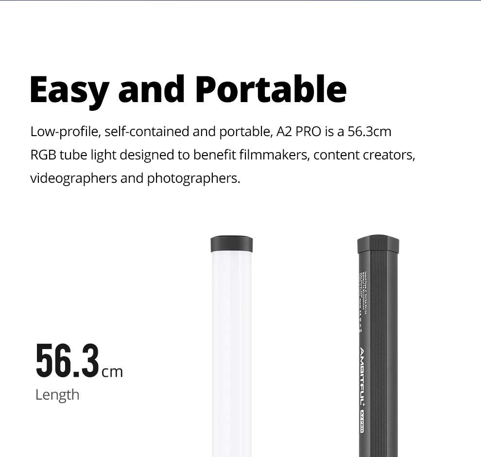 AMBITFUL A2 Pro A2PRO 2500K-8500K RGB Tube Light with Grid,Full Color LED Video Stick Light ...