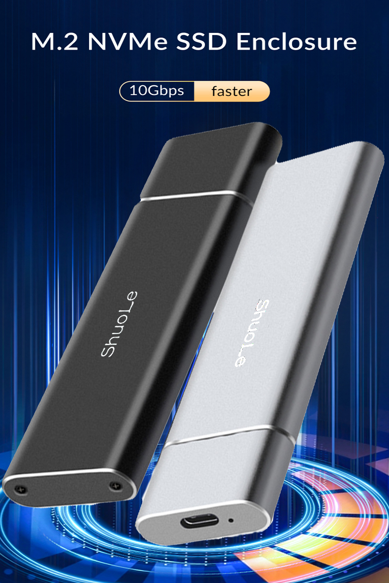 ShuoLe M.2 NVME SSD Case Type-C USB 3.1 Gen 2 (10 Gbps) to nvme PCl-E M ...