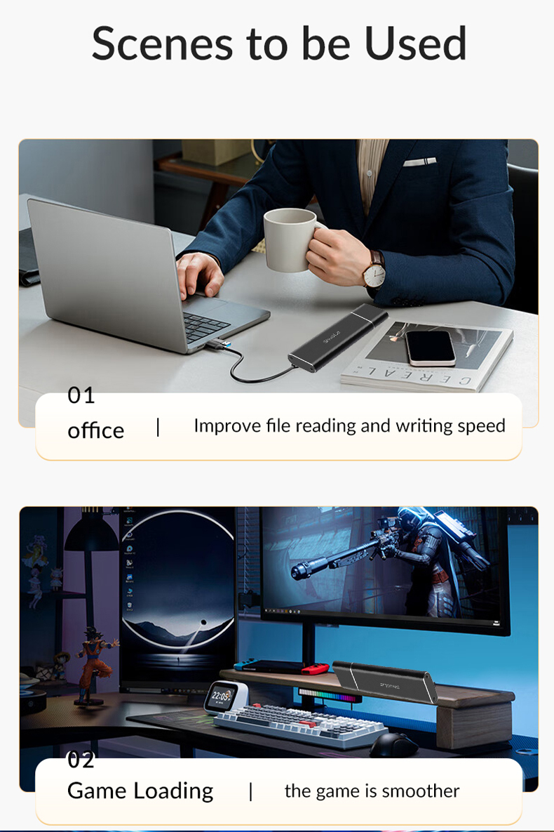 ShuoLe M.2 NVME SSD Case Type-C USB 3.1 Gen 2 (10 Gbps) to nvme PCl-E M ...