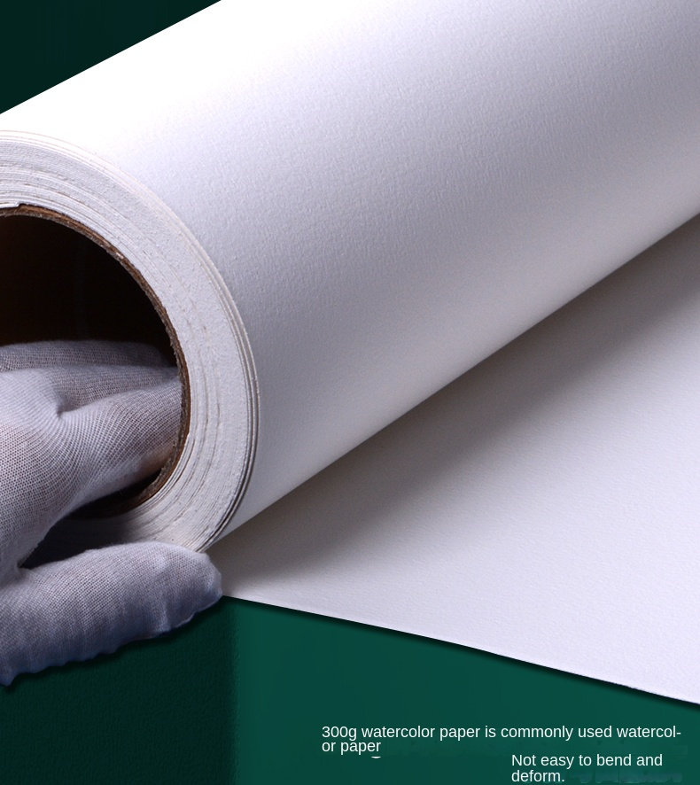 BAOHONG Watercolor Paper Roll 300g Natural White 100% Cotton 10.6/14 ...
