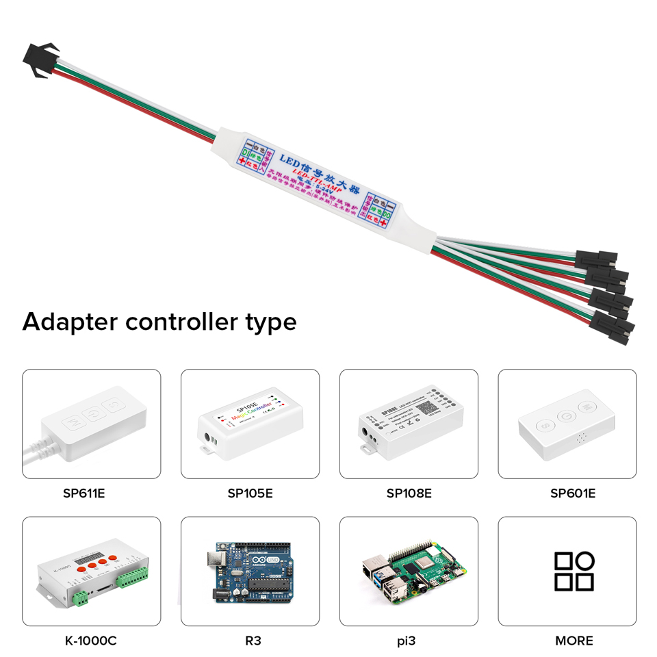 3Pin Mini TTL Signal Amplifier Repeater for WS2812B WS2811 16703 SK6812 ...