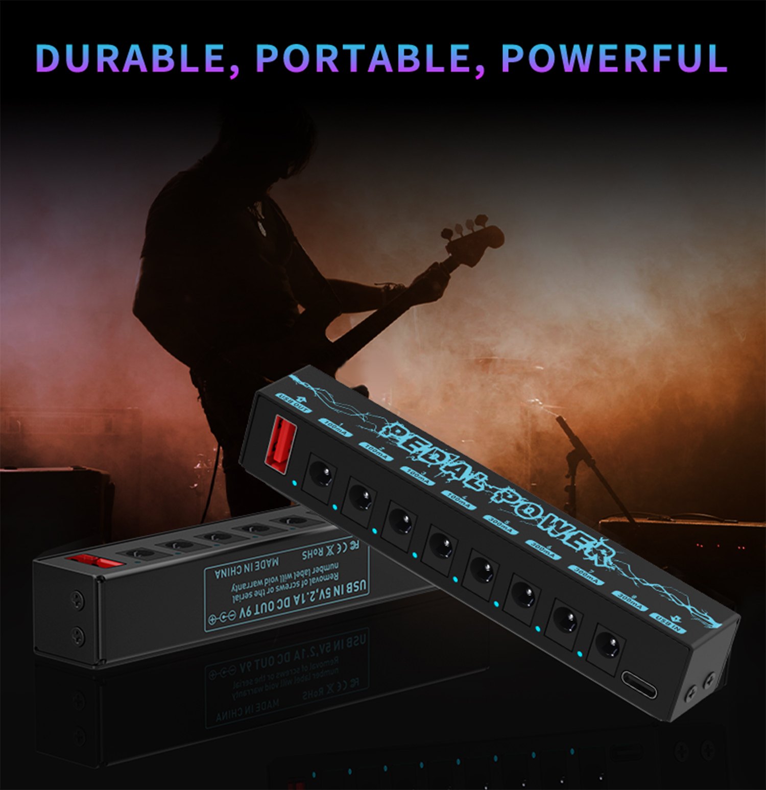 Guitar Effect Pedal Power Supply 8 Isolated DC 9V 100mah or 300mah USB ...