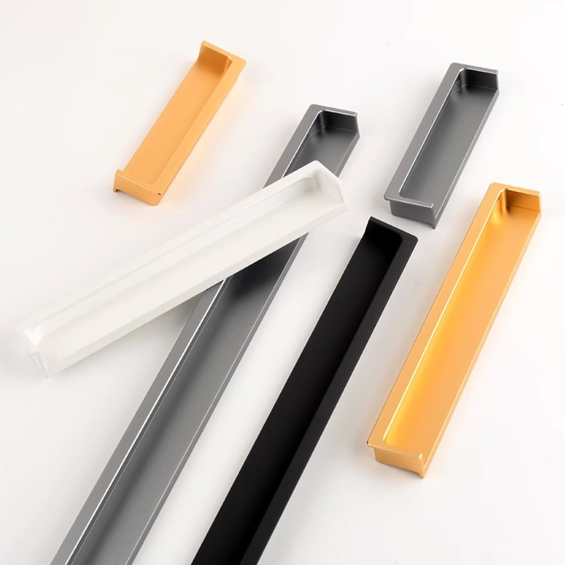 Recessed Handle Black White Gold Gray Slotted Handle Invisible Recessed ...