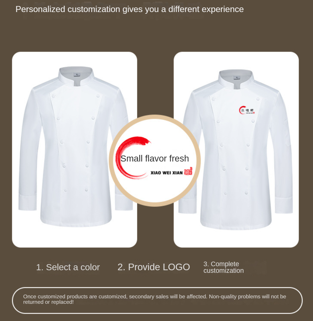 Ready Stock Chef Uniform Male Long Sleeve Chef Work Clothes Cotton ...