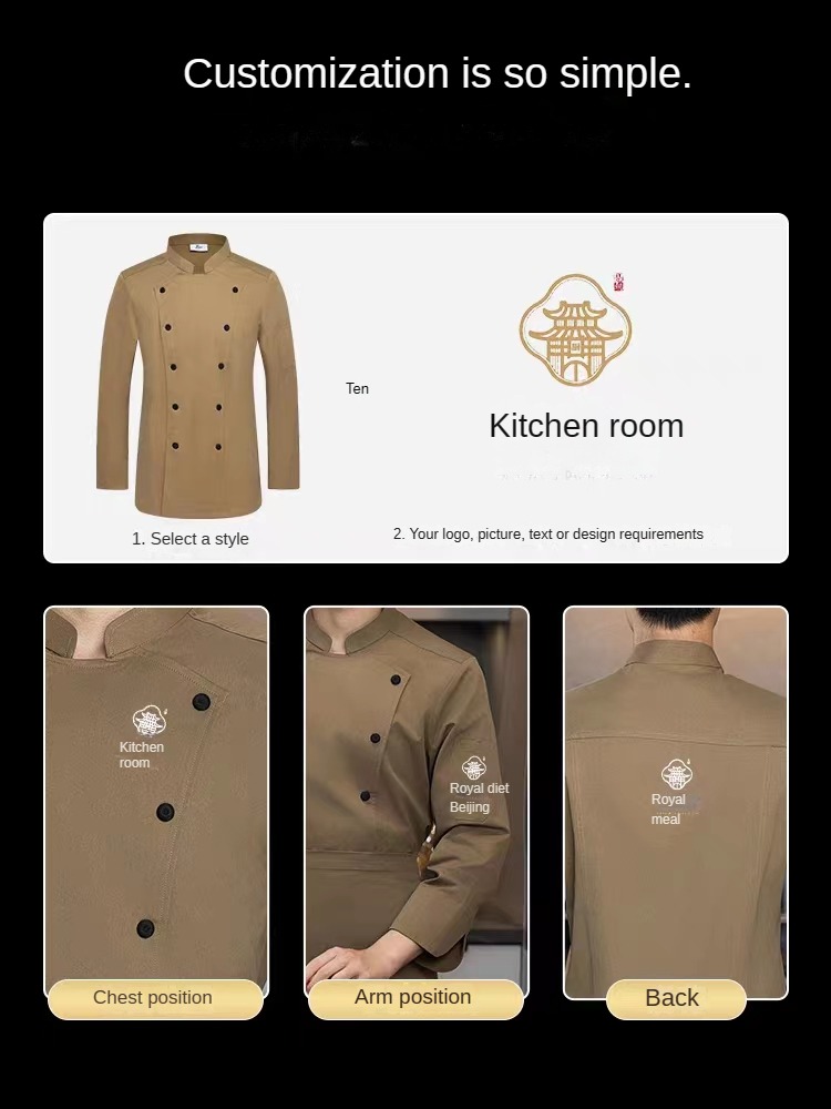 Ready Stock Chef Uniform Male Long Sleeve Chef Work Clothes Cotton ...
