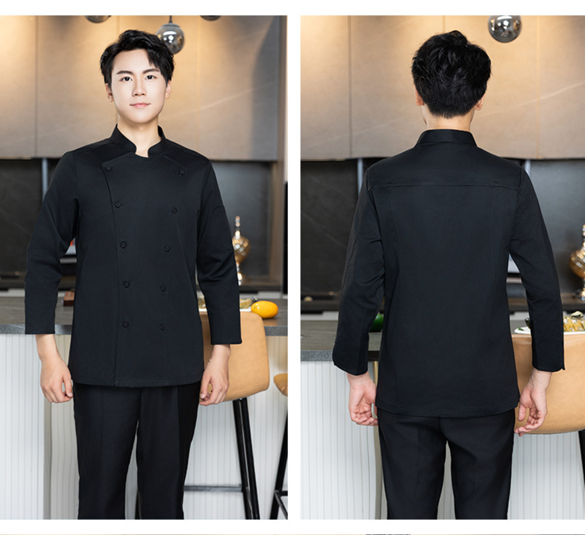 Ready Stock Chef Uniform Male Long Sleeve Chef Work Clothes Cotton ...