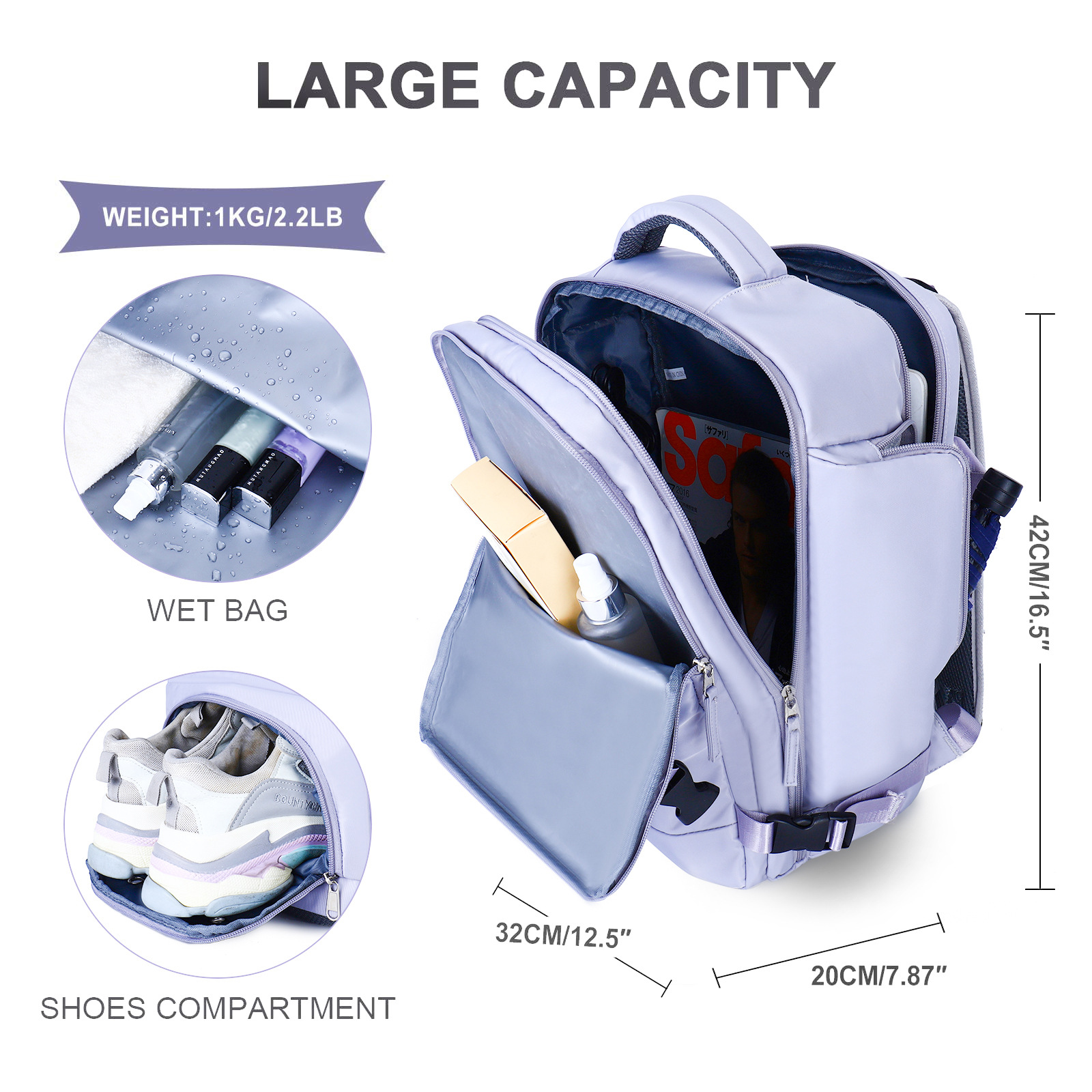 MY available 35L bag travel backpack woman waterproof cabin size ...