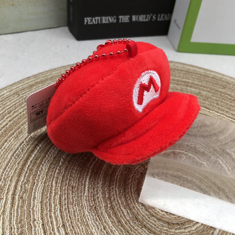 9cm Nintendo Game Super Mario Bros. Mario Luigi Hat Key chain Pendant Q ...