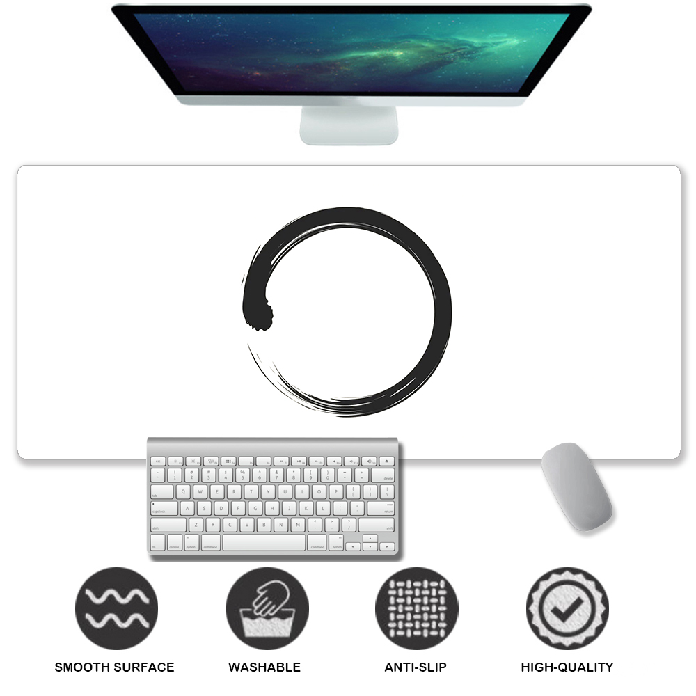 Circle Mousepad Zen Pond Extended Mousepad white Large Gaming Mouse pad ...
