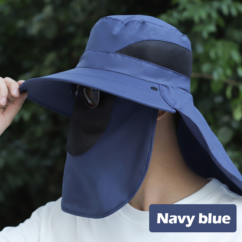 Outdoor Wide-Brimmed Sun Hat Sun Fishing Hat Climbing Jungle Men's Mask ...