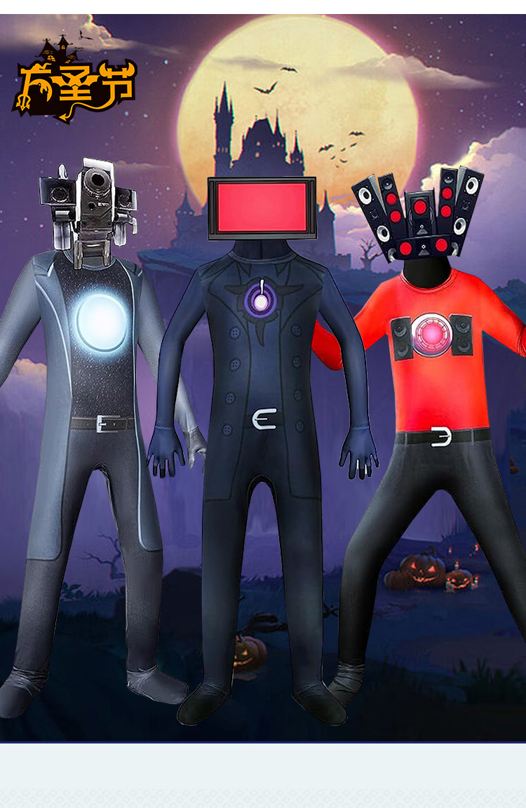 【Free Mask】skibidi toilet cosplay halloween costume for kids | Shopee ...