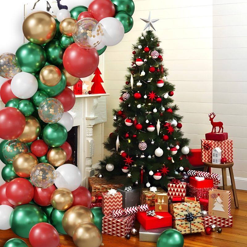 97pcs Merry Christmas Red Balloon Confetti Balloons Garland Arch Kit ...