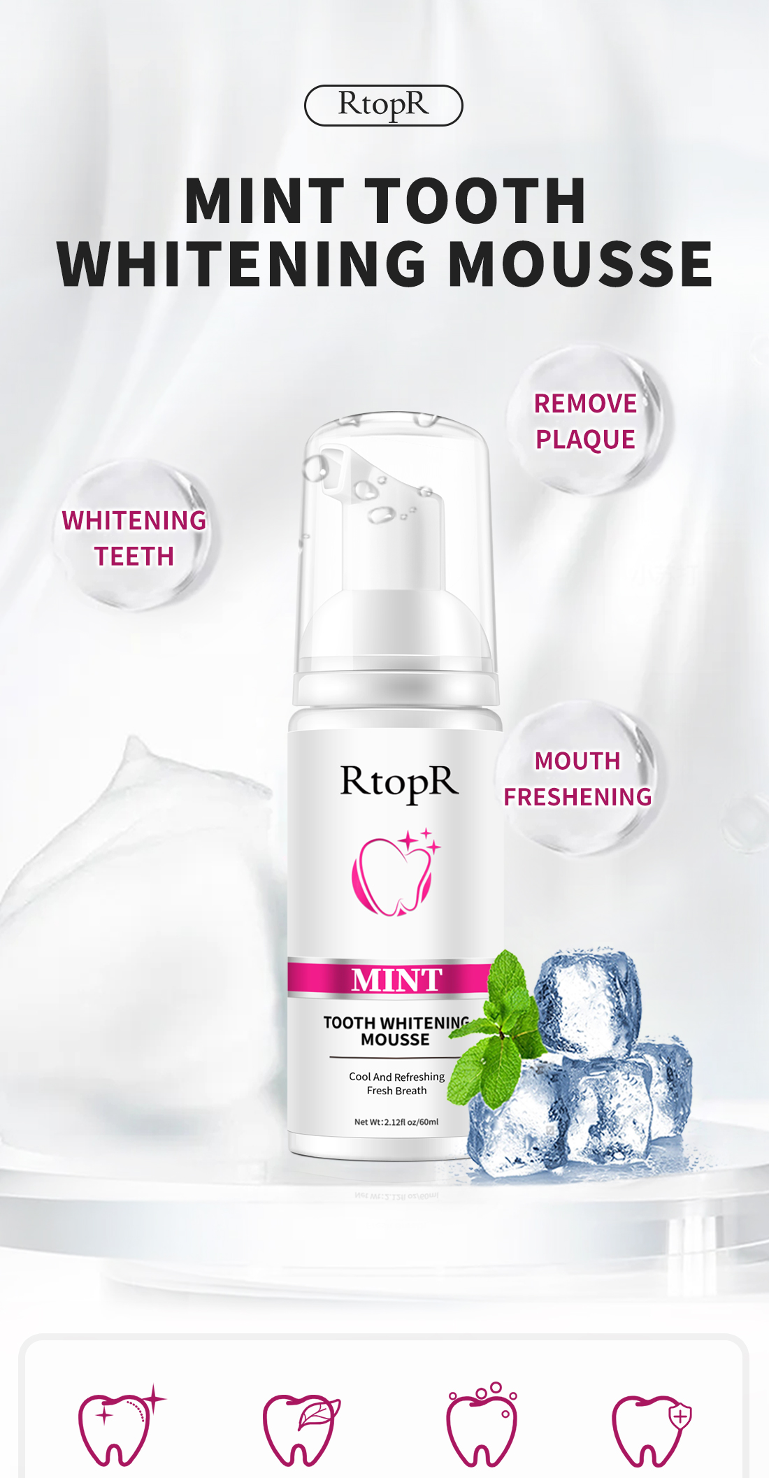 RtopR Teeth Whitening Plaque Remover Teeth Cleansing Removes Stains ...