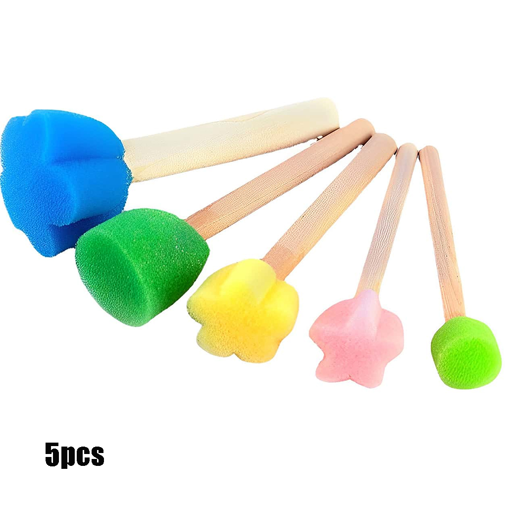 5 Children'S Sponge Painting Brushes Diy Art Painting Set, Children'S ...