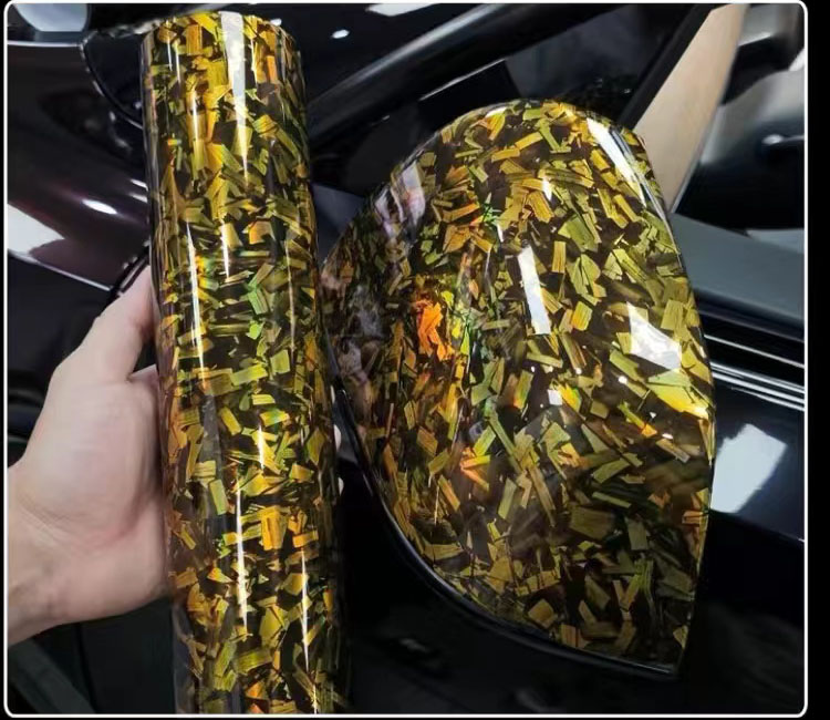 Glossy PET Forged Carbon Sticker, Forged fiber Vinyl Film Wrap Roll for ...