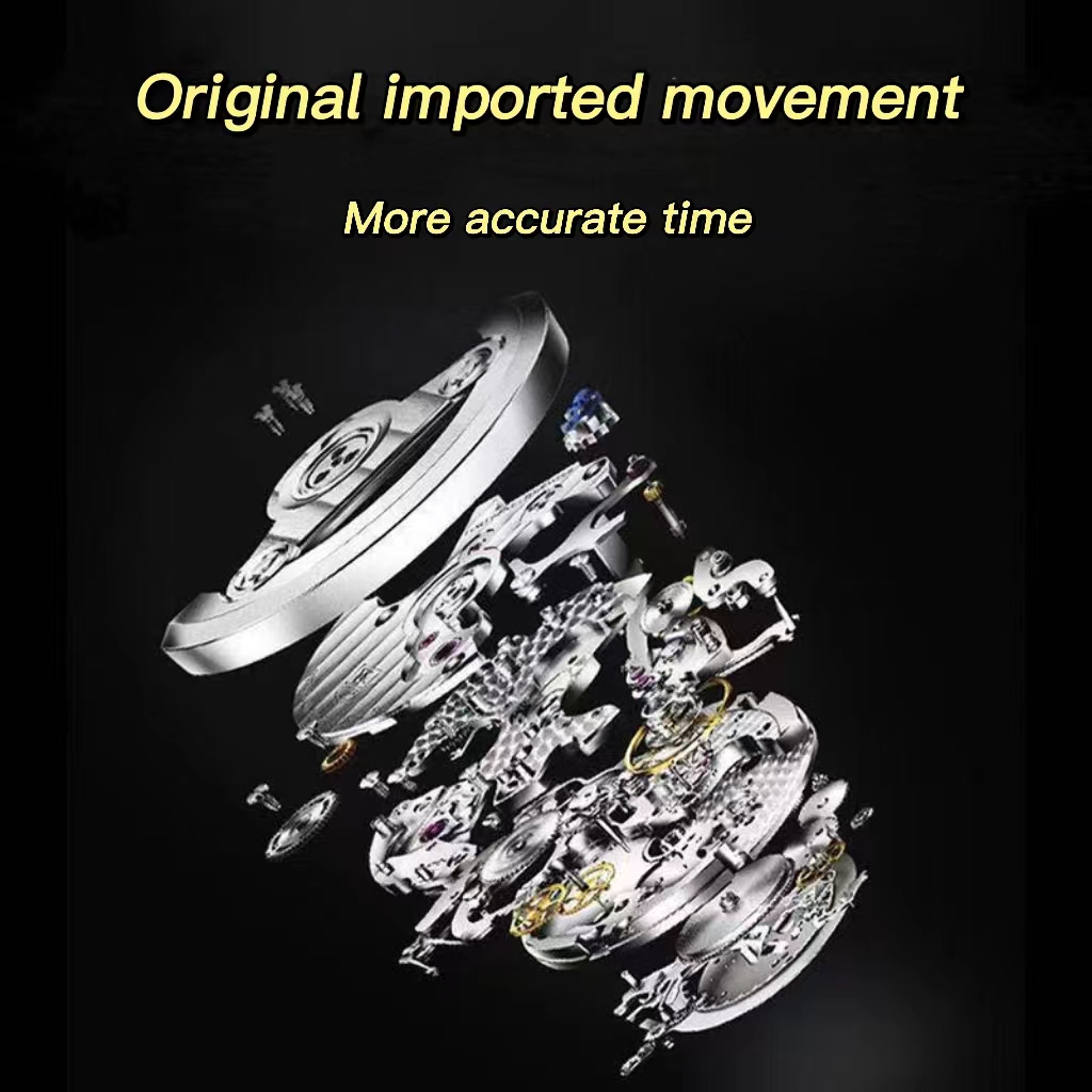 ORUSS Original Men Stainless Steel/Leather Luxury Waterproof Unique ...