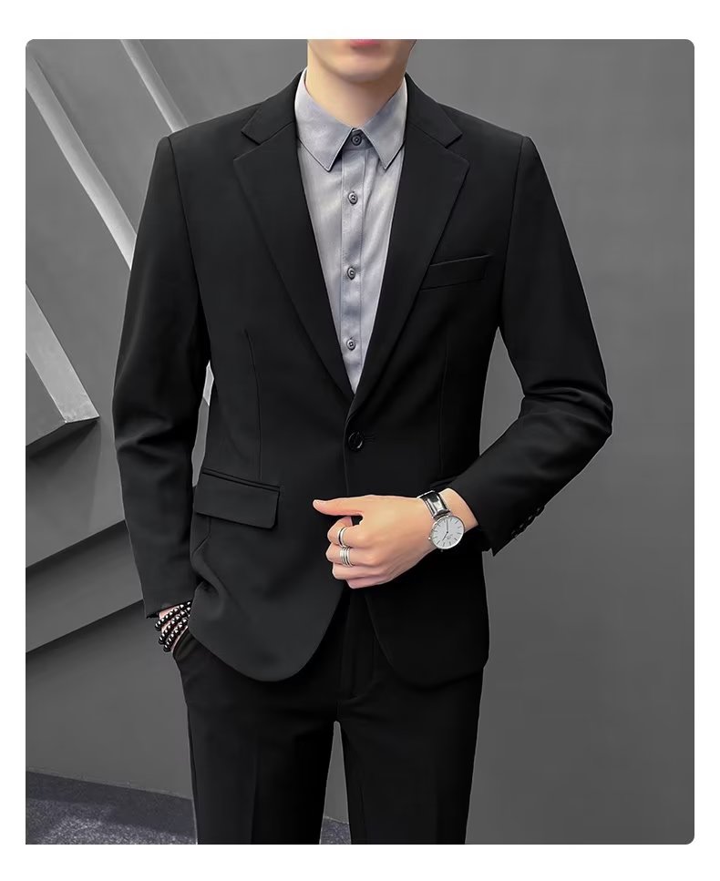 Suit Men's Suit Top Korean Version Slim-fit Small Suit High-end Puffer ...