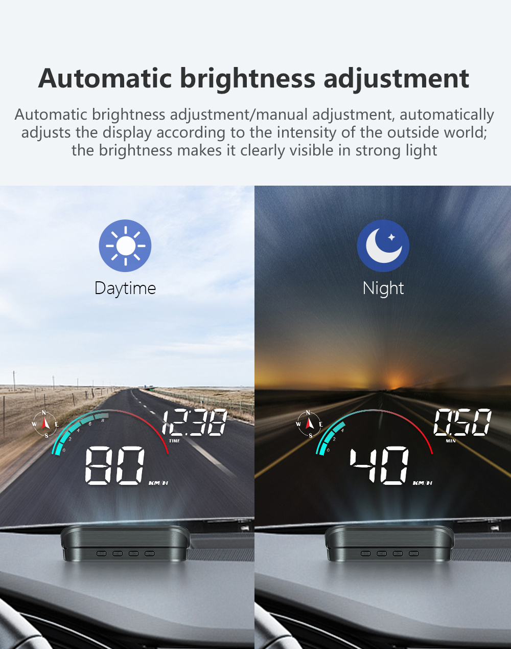 M22 Car Head Up Display Speed RPM MPH HUD GPS Speedometer Projector ...