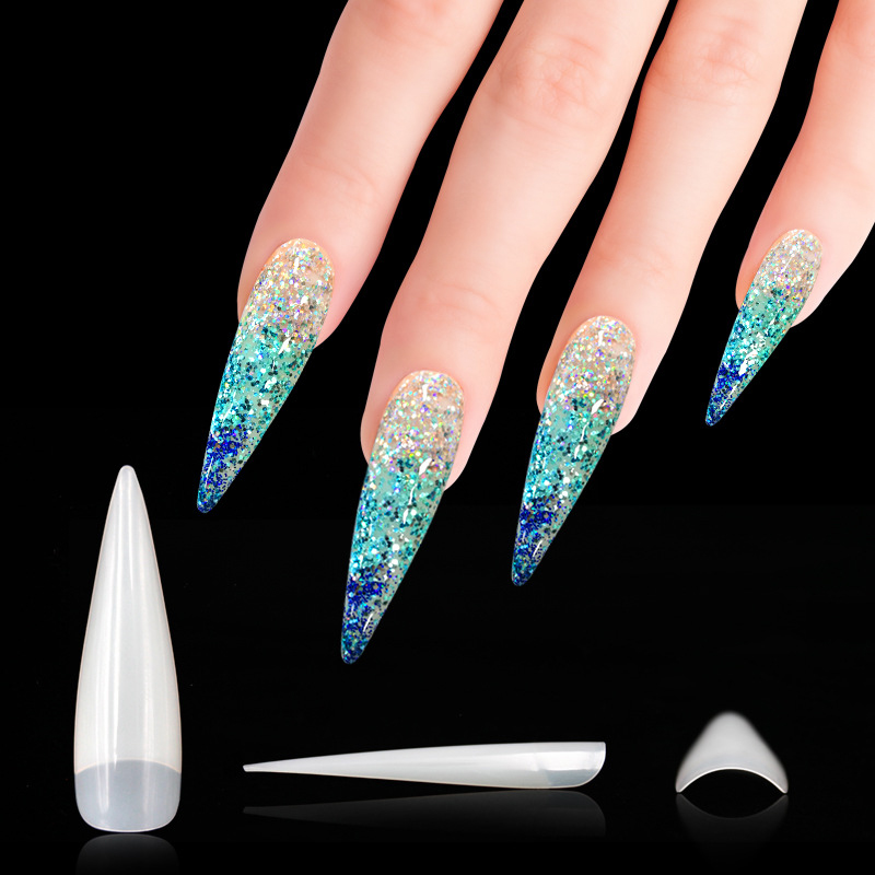 New Extra Long False Nail Tips Press On XXL Full Cover DIY Salon ...