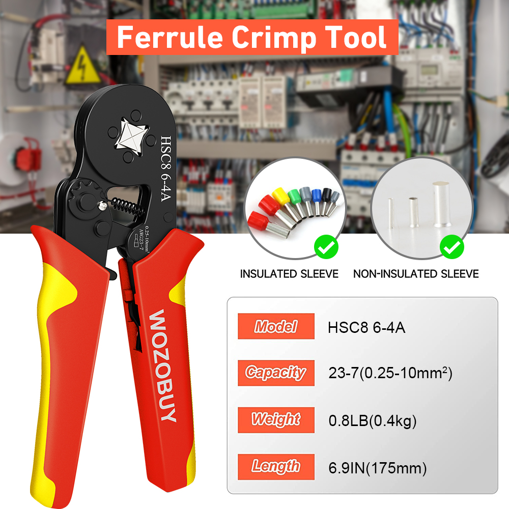 Ferrule Electrical Terminal Crimping Wire Tools Pliers Crimper HSC8 6 ...