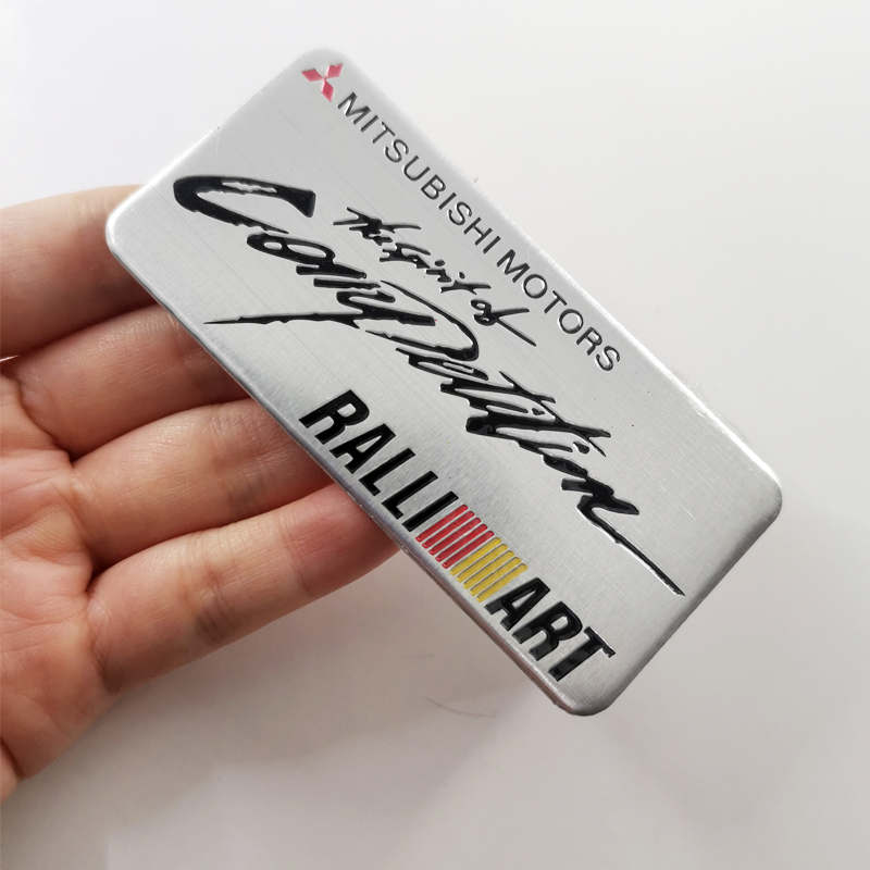 1 x Aluminum RALLIART Logo Car Auto Decorative Emblem Badge Sticker ...