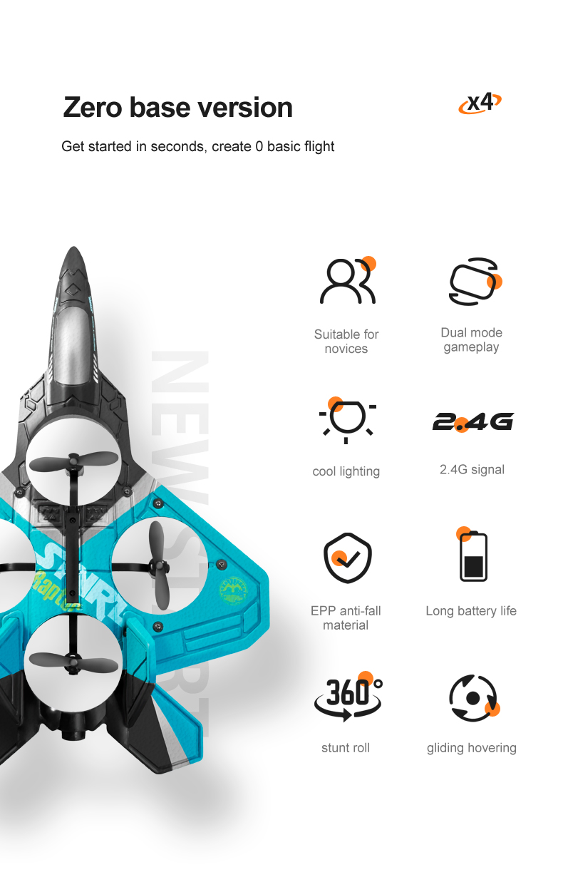 2023 Vertical Takeoff V17 RC Airplane Fighter Plane 2.4G Remote Control ...