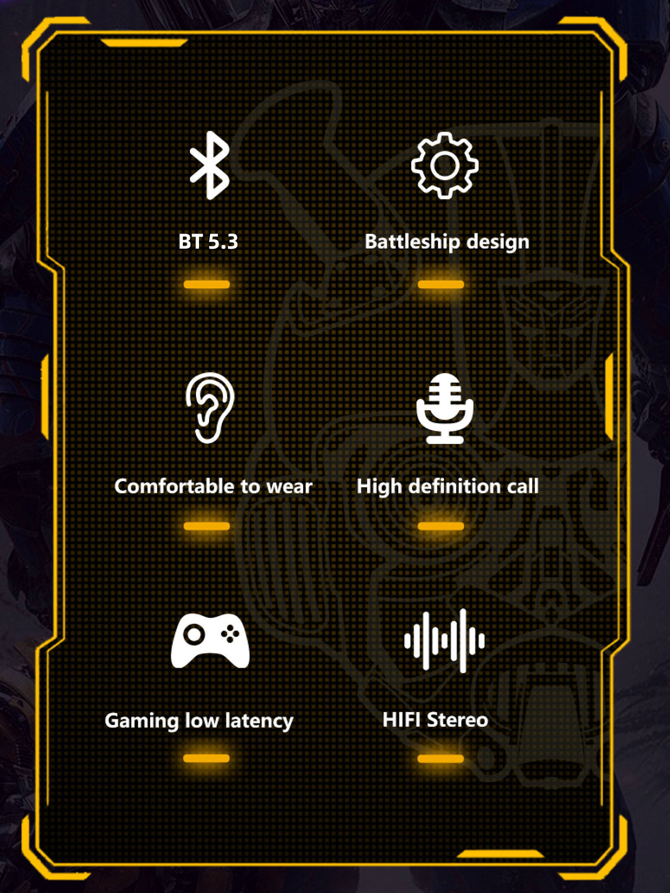 Transformers TF-T01 Wireless Low Latency TWS Bluetooth Earphone With ...