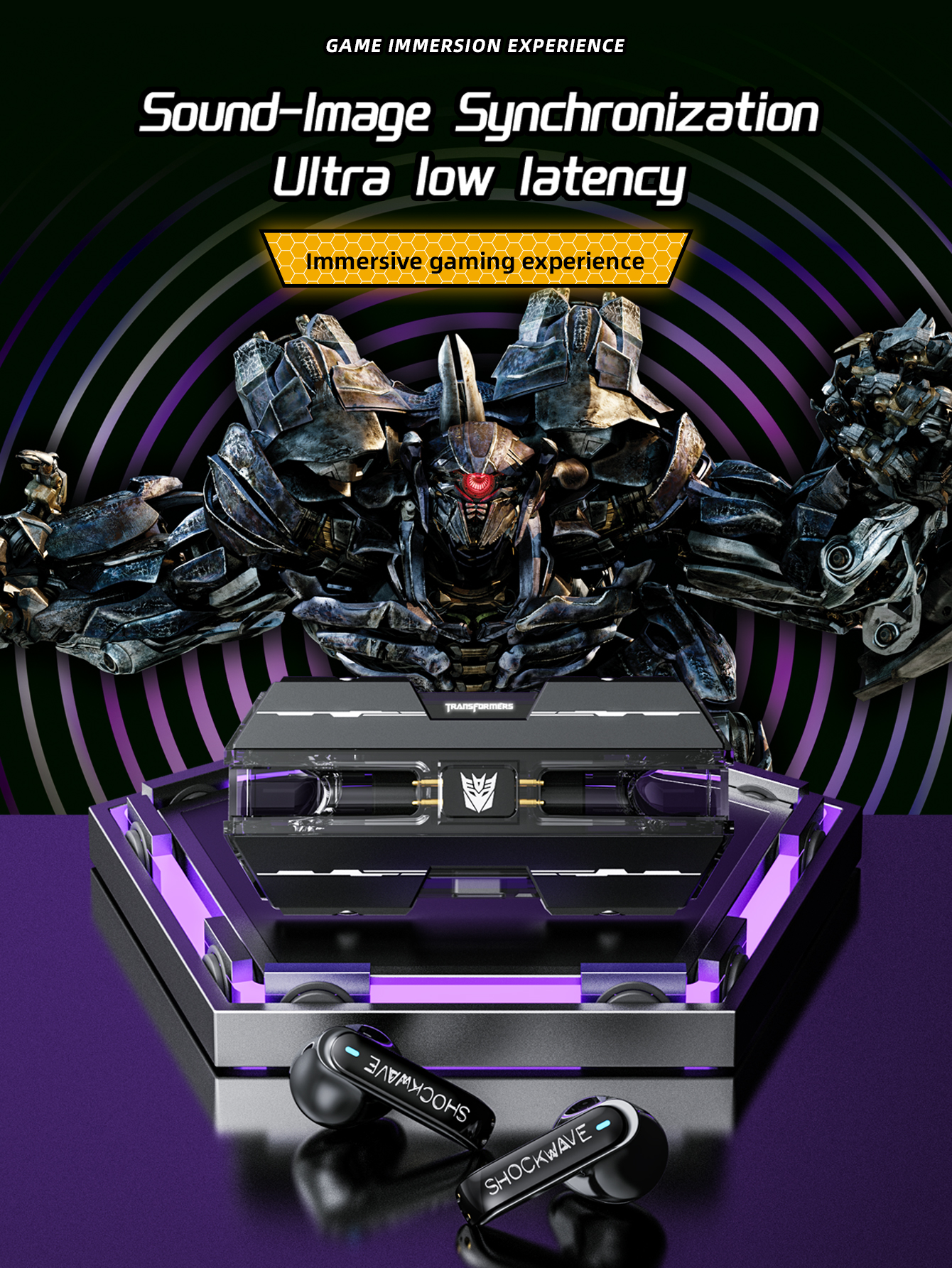 Transformers TF-T01 Wireless Low Latency TWS Bluetooth Earphone With ...