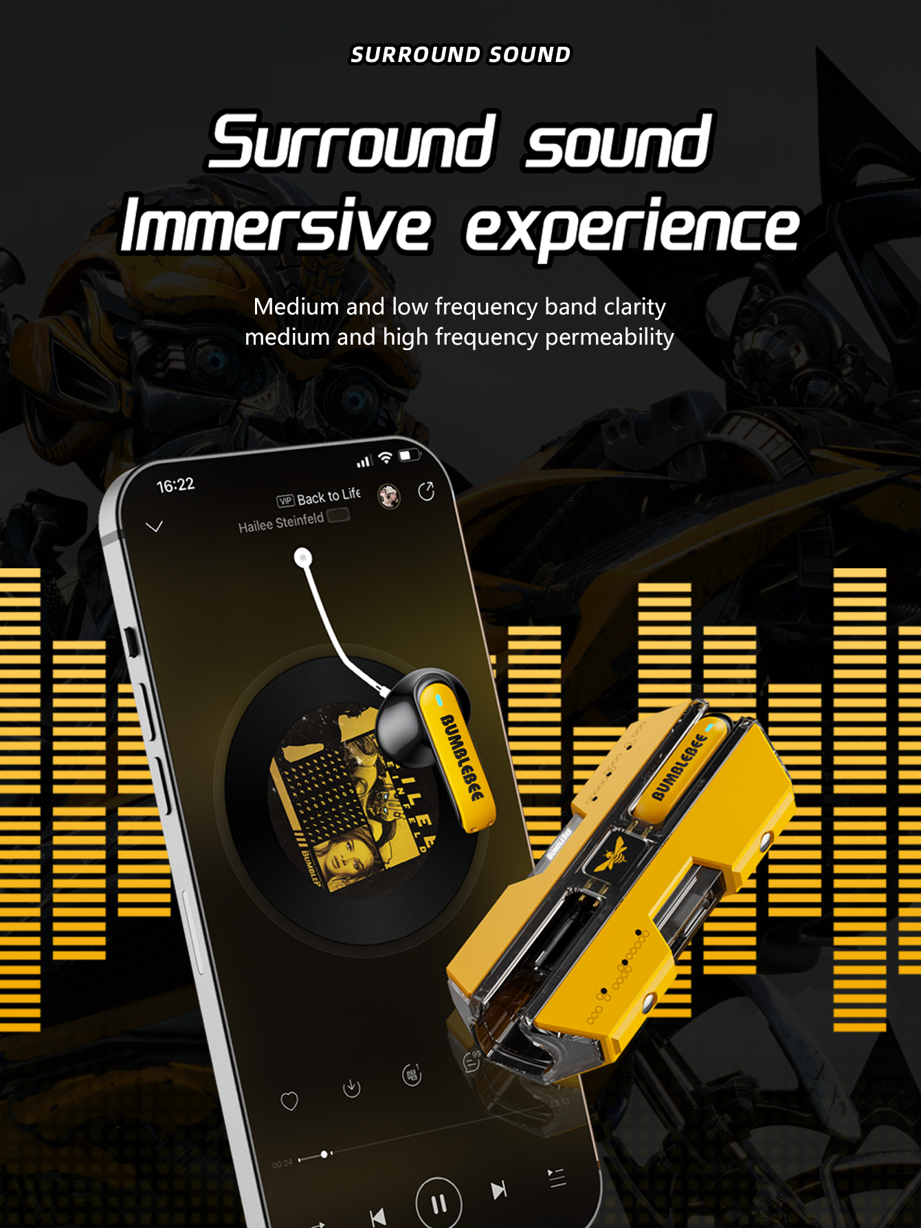 Transformers TF-T01 Wireless Low Latency TWS Bluetooth Earphone With ...
