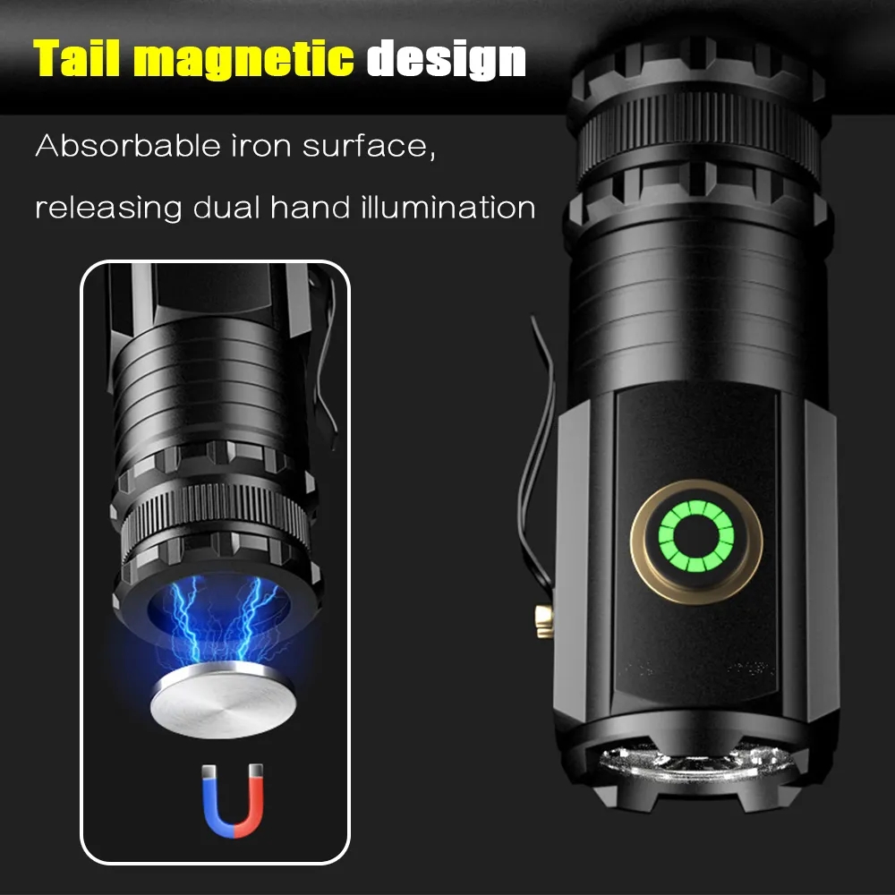 Mini torch light powerful rechargeable flashlight 100000 lumens Ultra ...