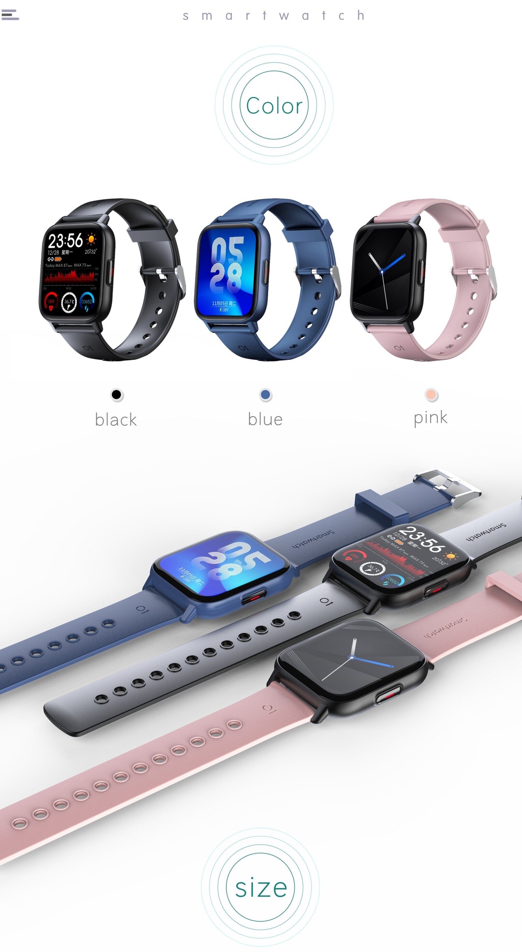 TES 2024 NEW XIAOMI Smart Watch 1.69inch Full Touch Real Heart Rate ...
