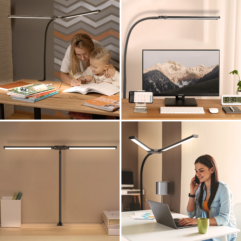 LED Desk Lamp Meja Lampu Lamp Study 3 Colors Dimmable Adjustable ...
