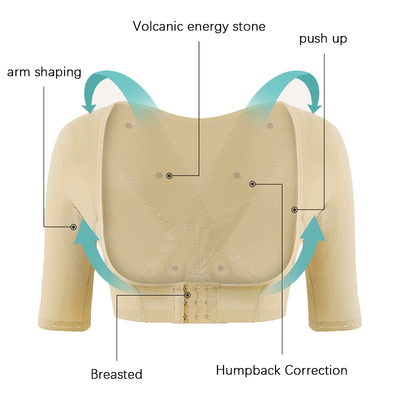 WECHERY Push Up Corset Top Volcanic Stone Arm Shaper Women Lift Chest ...