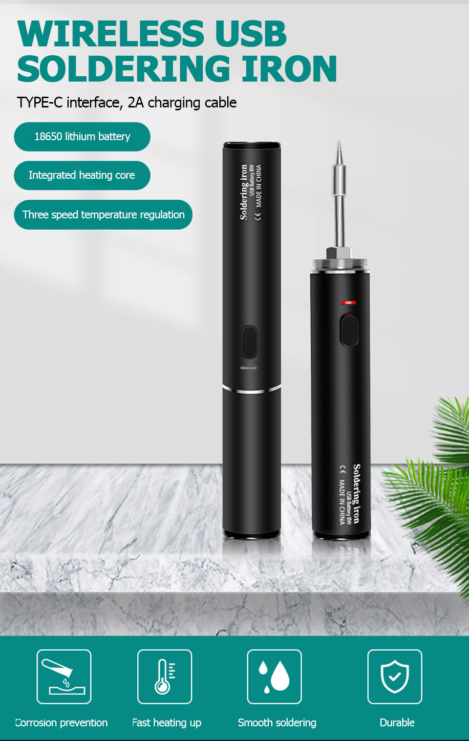 Wireless Charging Electric Soldering Iron Set Solder Iron USB 5V 8W ...