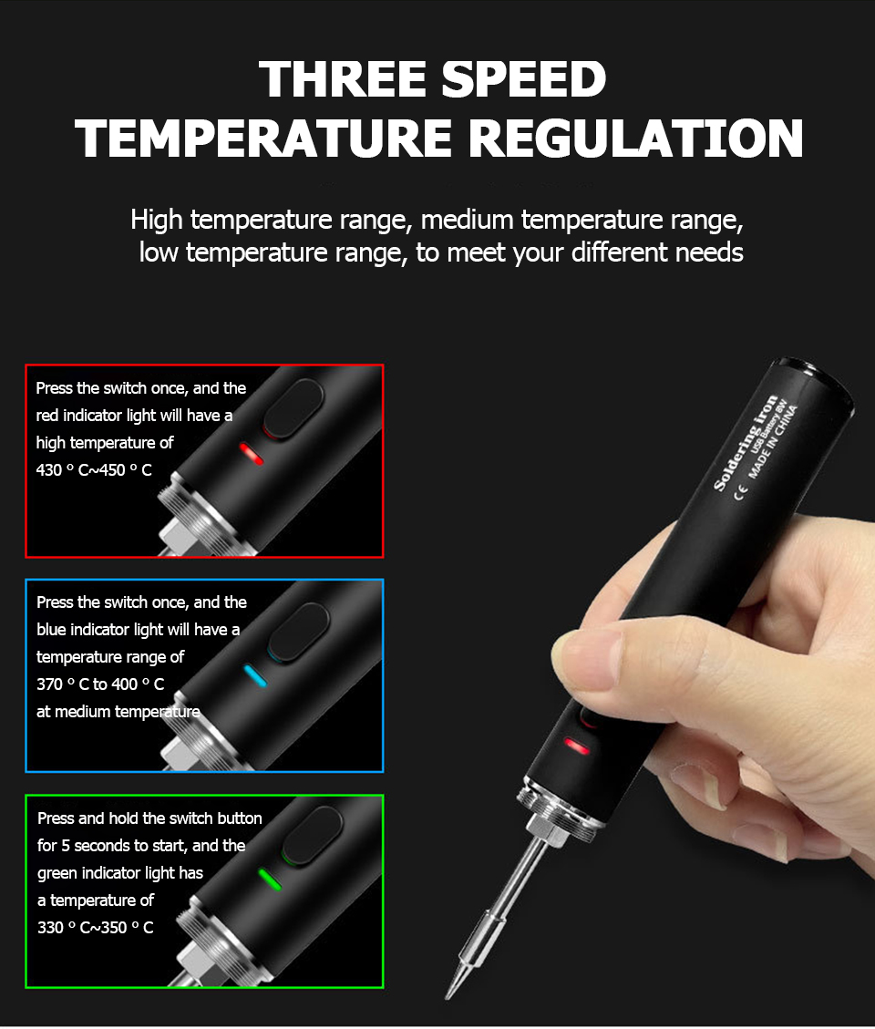 Wireless Charging Electric Soldering Iron Set Solder Iron USB 5V 8W ...