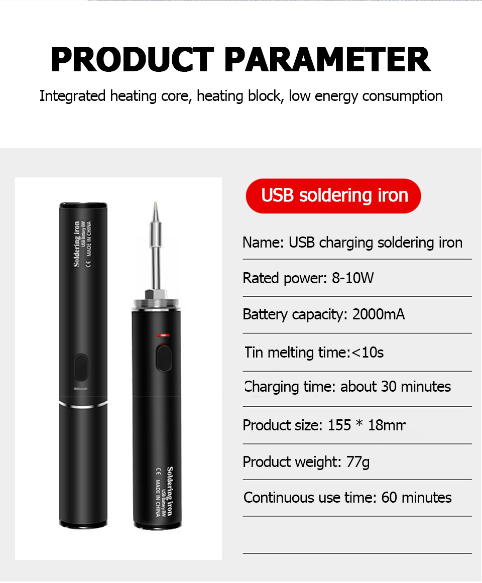 Wireless Charging Electric Soldering Iron Set Solder Iron USB 5V 8W ...