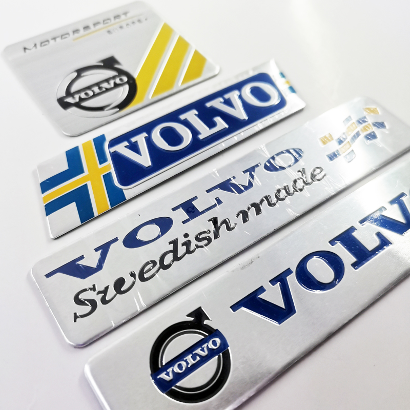 1 x Aluminum VOLVO Swedish Made Logo Car Auto Decorative Emblem Badge ...