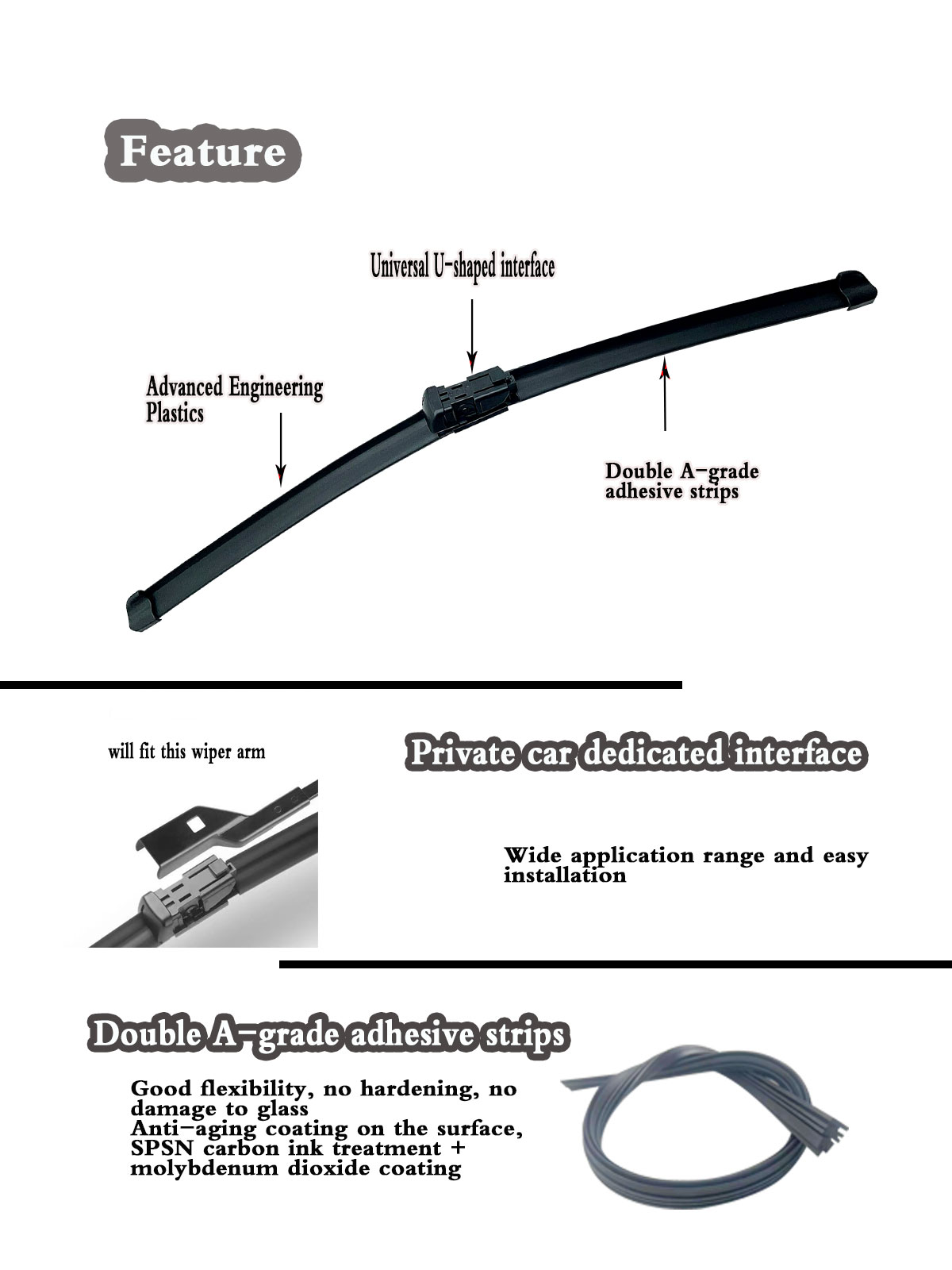 BYD ATTO 3 DOLPHIN SEAL car wipers boneless wiper blades | Shopee Malaysia